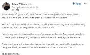 Star Wars Eclipse Faces Setback as Lead Writer Adam Williams Exits Quantic Dream