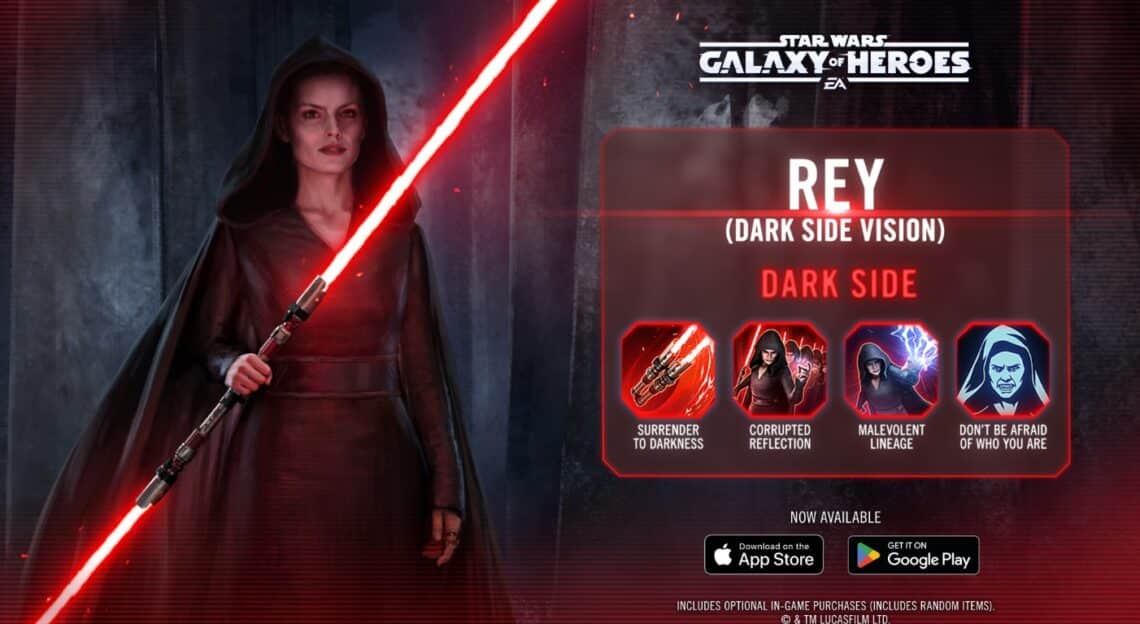 SWGOH: Rey (Dark Side Vision) Kit Details & Strategy