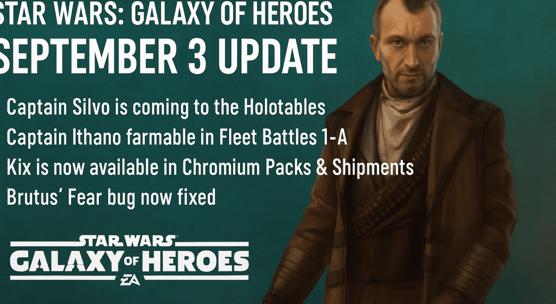 Star Wars: Galaxy of Heroes September 3 Update – Captain Silvo Arrives