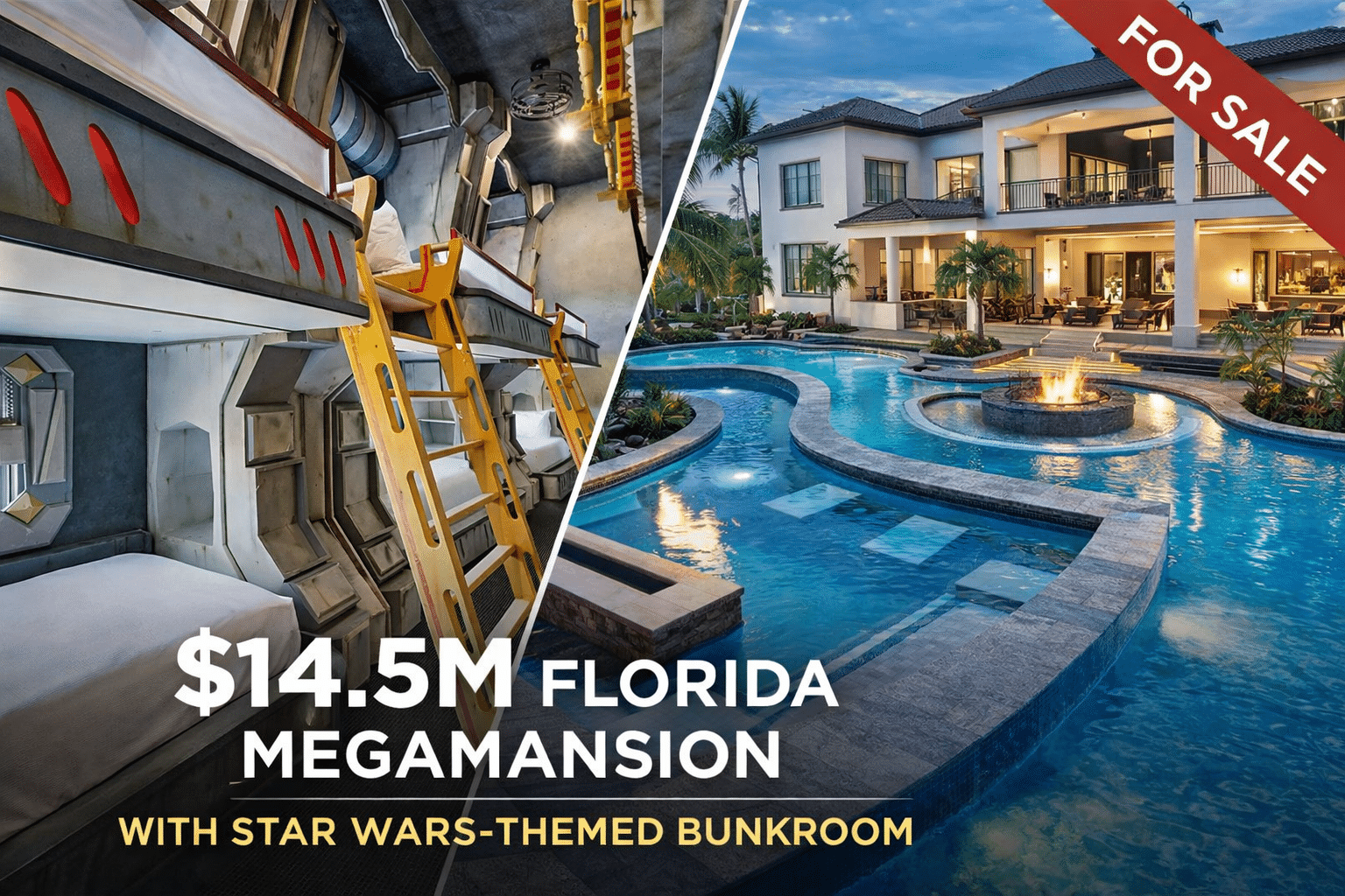 $14.5M Florida Megamansion Features Star Wars-Themed Bunkroom