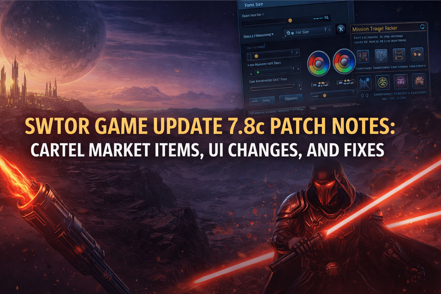 SWTOR Game Update 7.8c Patch Notes: Cartel Market Items, UI Changes ...