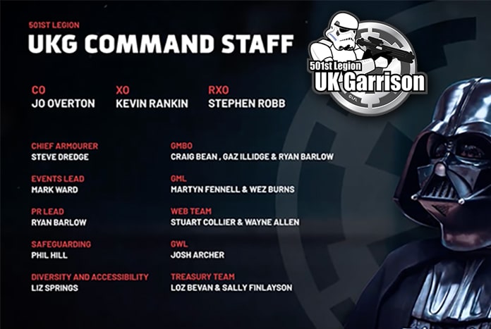501st Legion UK Garrison Announces 2026–2027 Command Staff