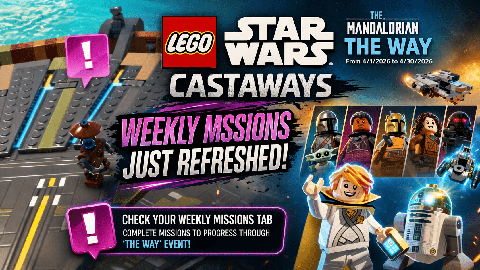 LEGO Star Wars Castaways Weekly Missions Refresh for The Way Event